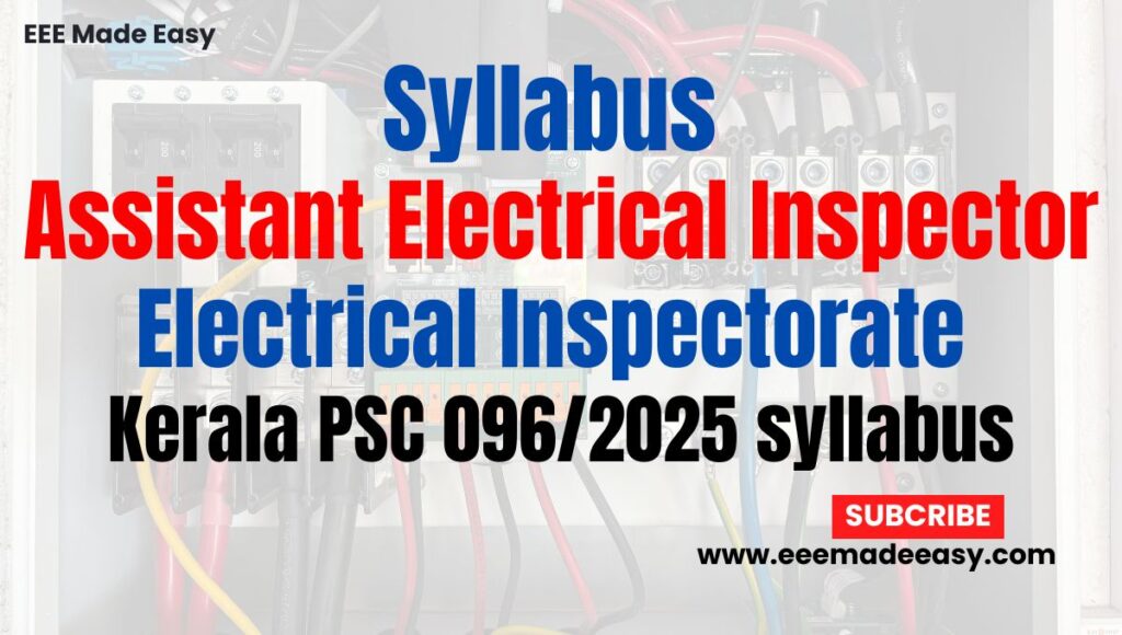 [PDF]Syllabus Assistant Electrical Inspector in Kerala Electrical ...